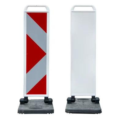 Horizont Collapsible delineator, right showing, chevron sheeting, white ...
