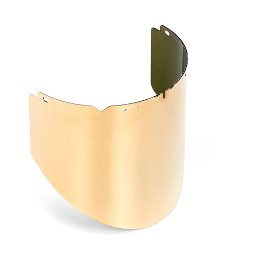 V-Gard Visor, PC, Green Tint w/ Reflective Coating, Molded, 9.5”x17.75 ...