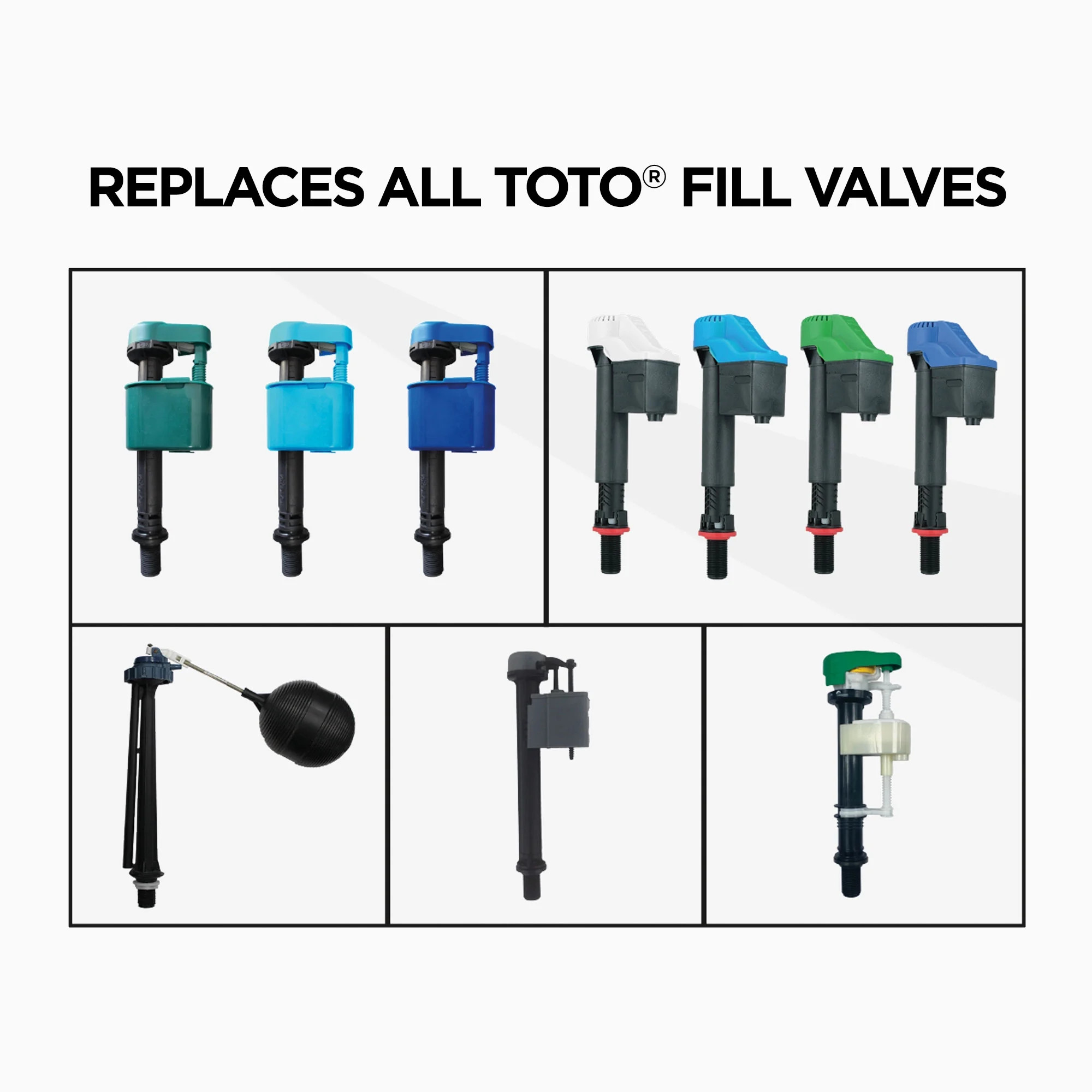 TOTO Adjustable Replacement Fill Valve Assembly for Toilet Tanks ...
