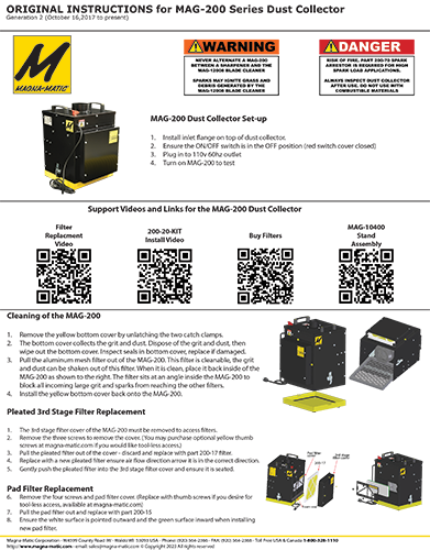MAG-200 Dust Collector Quick Start