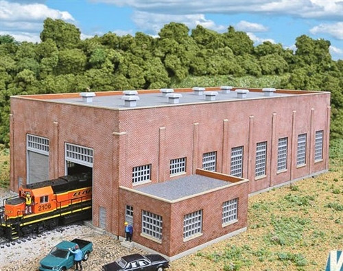 Walthers Cornerstone N 933-3266 Two-Stall 130' Brick Diesel House - Kit