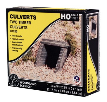 Woodland Scenics HO C1265 Culverts Timber - 2 Pieces