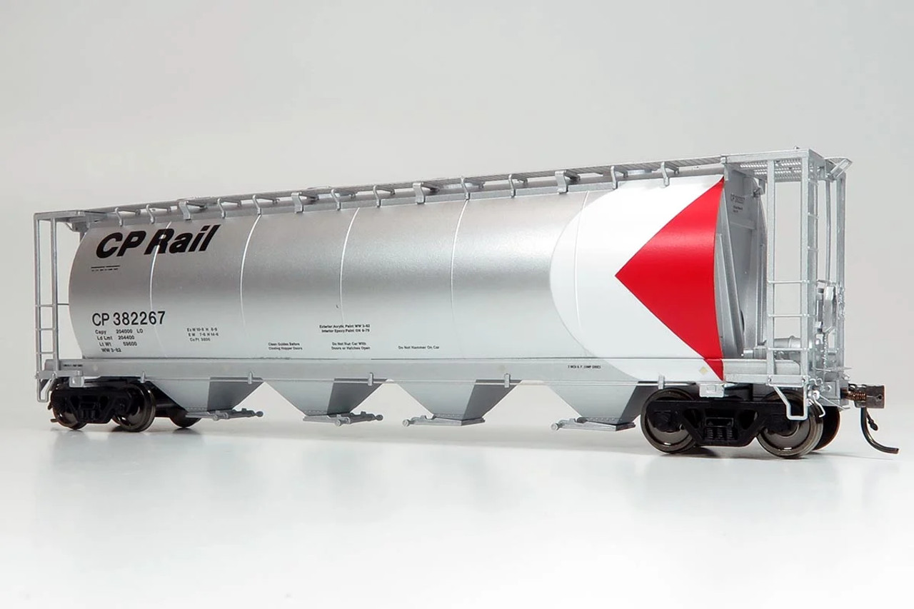Rapido Trains Inc HO 127028-382267 MIL 3800cuft Covered Hopper CP Rail 'Large Multimark' Silver ...