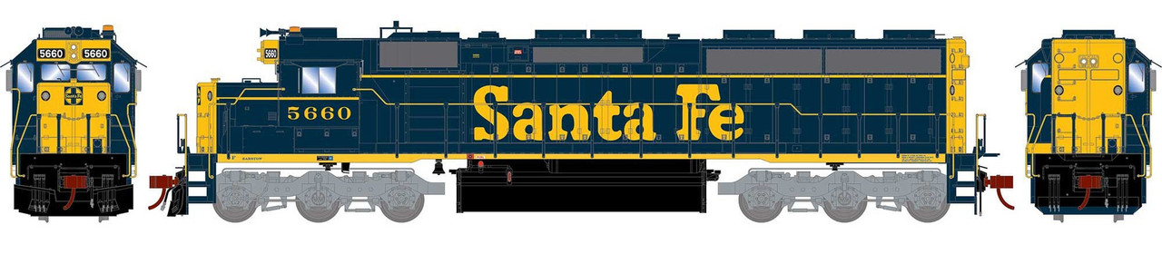 Athearn Genesis 2.0 HO ATHG65712 DCC Ready EMD SD45-2 Locomotive Santa Fe #5660
