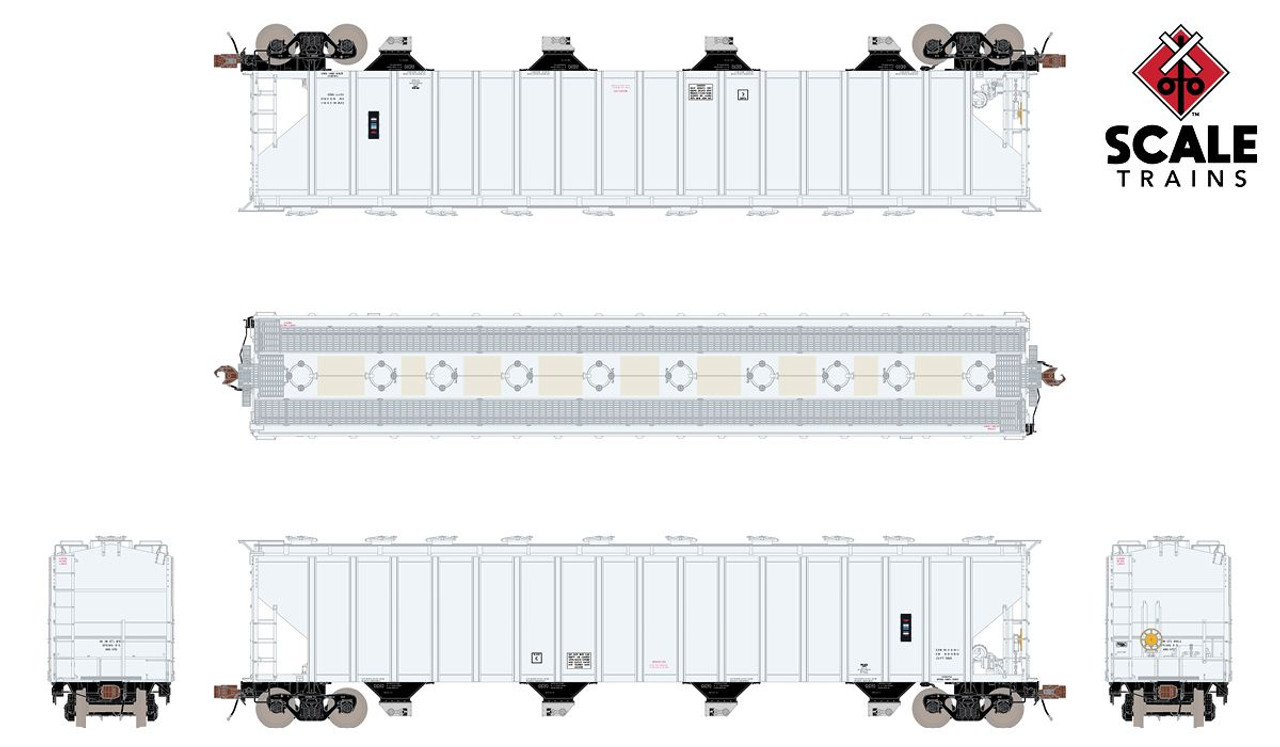 ScaleTrains Rivet Counter HO SXT33694 Pullman-Standard 5820 Covered Hopper Data Only - Gray ...