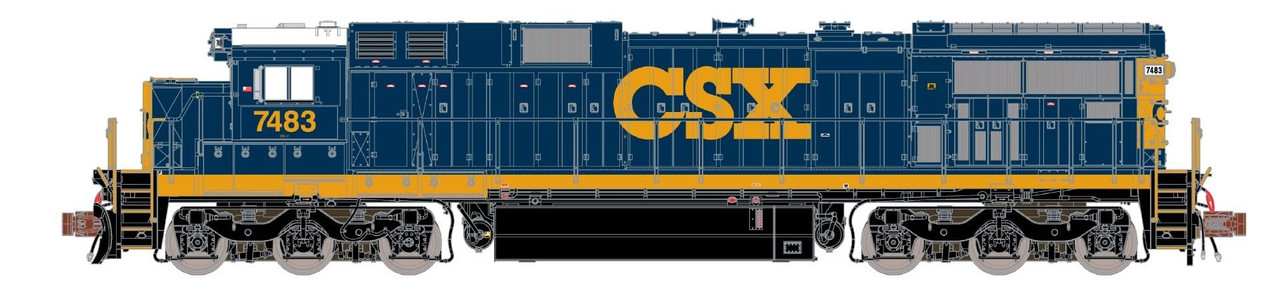ScaleTrains Rivet Counter N SXT39190 DCC Ready GE C39-8 Locomotive Phase III CSX 'YN3' CSX #7483