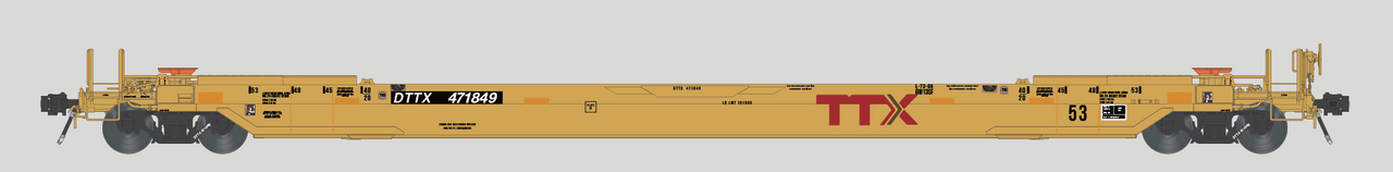 Aurora Miniatures HO 311001 Gunderson 53’ All-Purpose Well Car TTX DTTX #471722