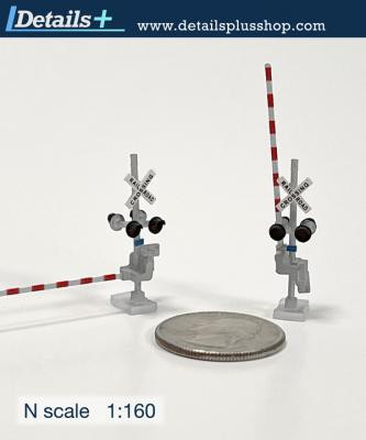 Details Plus N N10102 Grade Crossing Signal w/20-ft Gate Non Lighted 1-Pair