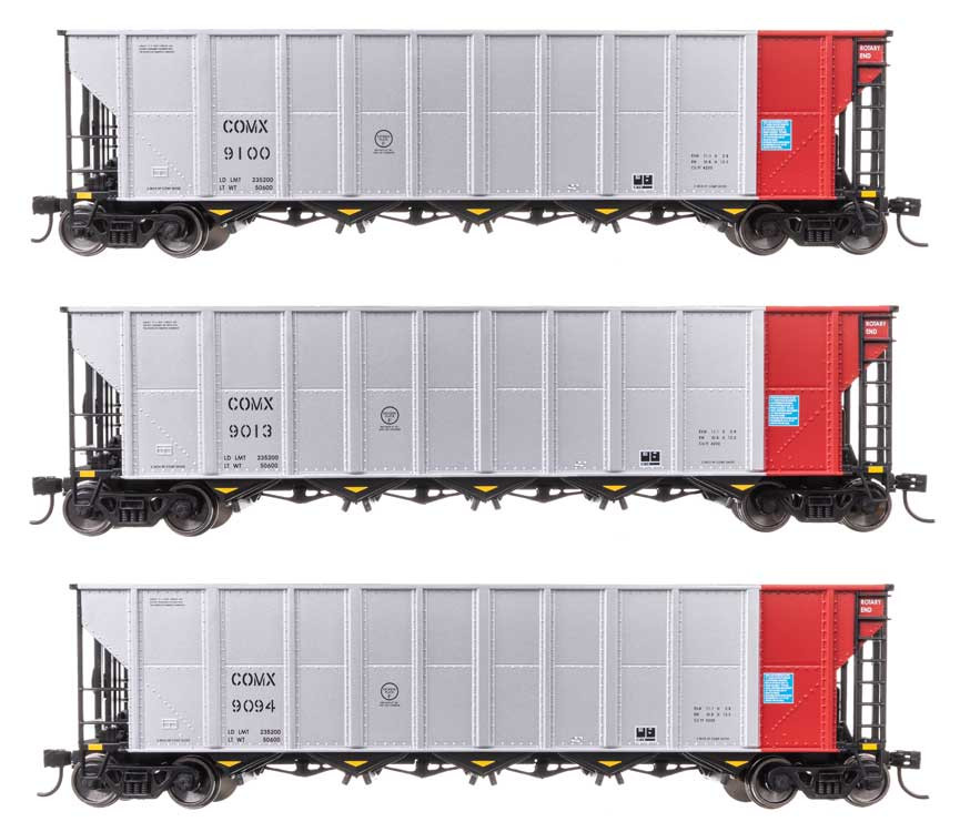 Walthers Mainline HO 910-56873 50' RD-4 Hopper Commonwealth Edison COMX #9013/9094/9100 3-Pack