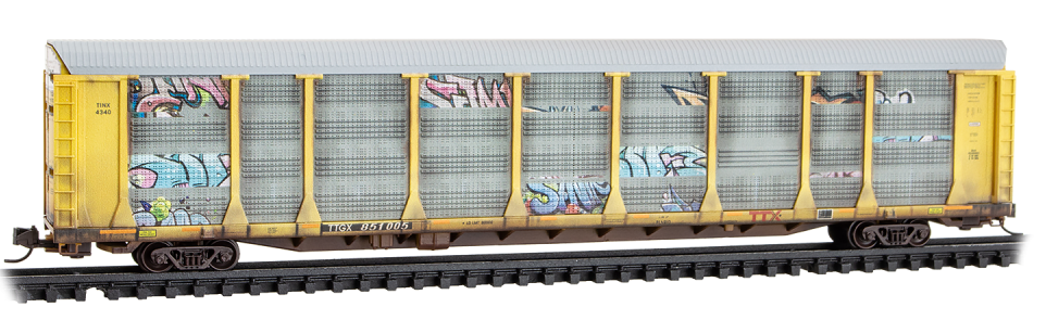 Micro Trains Line N 111 44 490 89' Tri-Level Closed Auto Rack Weathered ...