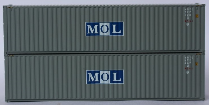 Jacksonville Terminal Company N 405051 40' High Cube Corrugated Side Containers MOL 'Gray ...