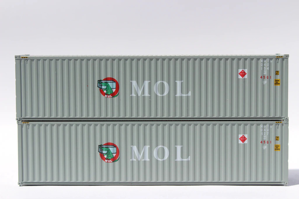 Jacksonville Terminal Company N 405052 40' High Cube Corrugated Side Containers MOL gray scheme ...