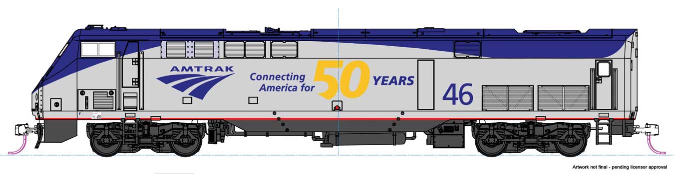 Kato HO 37-6112 GE Diesel Locomotive P42 Genesis Amtrak '50th Anniversary Scheme' Phase V Late ...