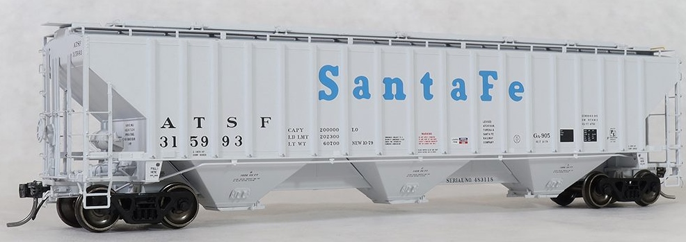 Tangent Scale Models HO 20058-02 Pullman-Standard PS-2CD 4750 Covered Hopper ATSF ‘Delivery Gray ...