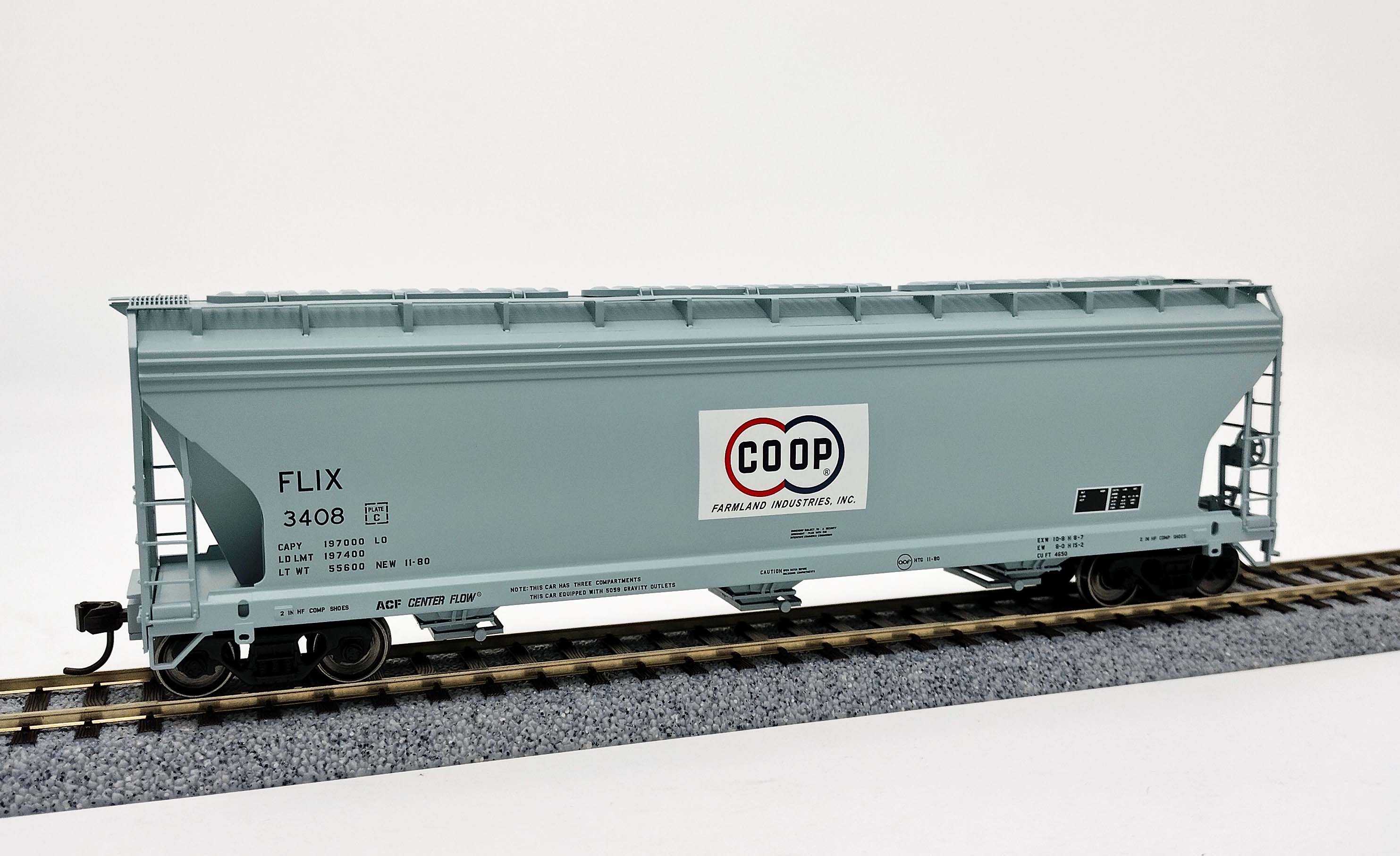 Atlas Master HO 20006942 ACF 4650 Centerflow Hopper Farmland CO-OP FLIX ...