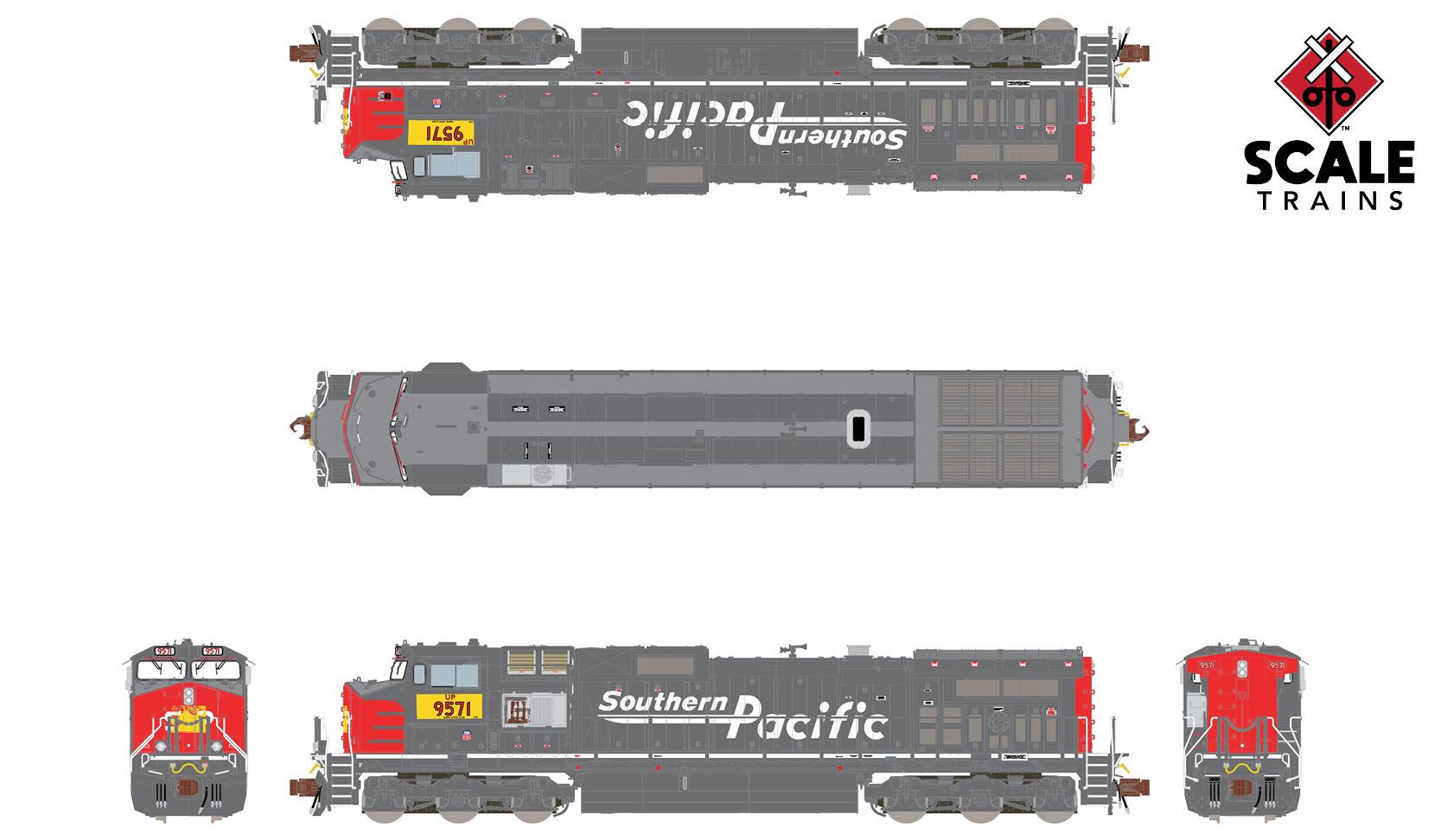 ScaleTrains Rivet Counter N SXT38549 DCC/ESU LokSound 5 Equipped GE DASH 9-44CW Locomotive Union ...