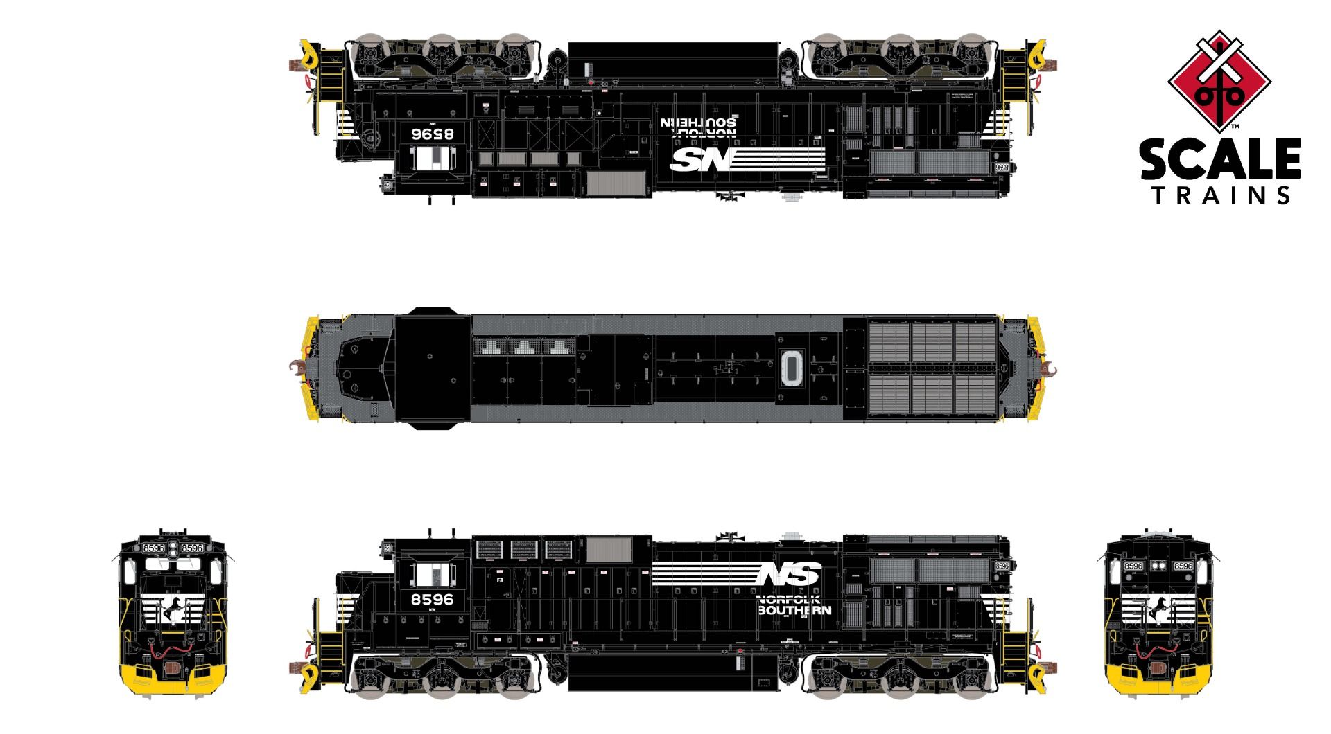 ScaleTrains Rivet Counter N SXT39157 DCC/ESU Loksound 5 Equipped GE C39-8 Locomotive Phase II ...