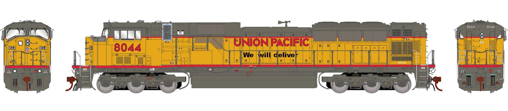 Athearn Genesis HO ATHG27279 DCC Ready EMD SD9043MAC Locomotive Union Pacific UP #8044