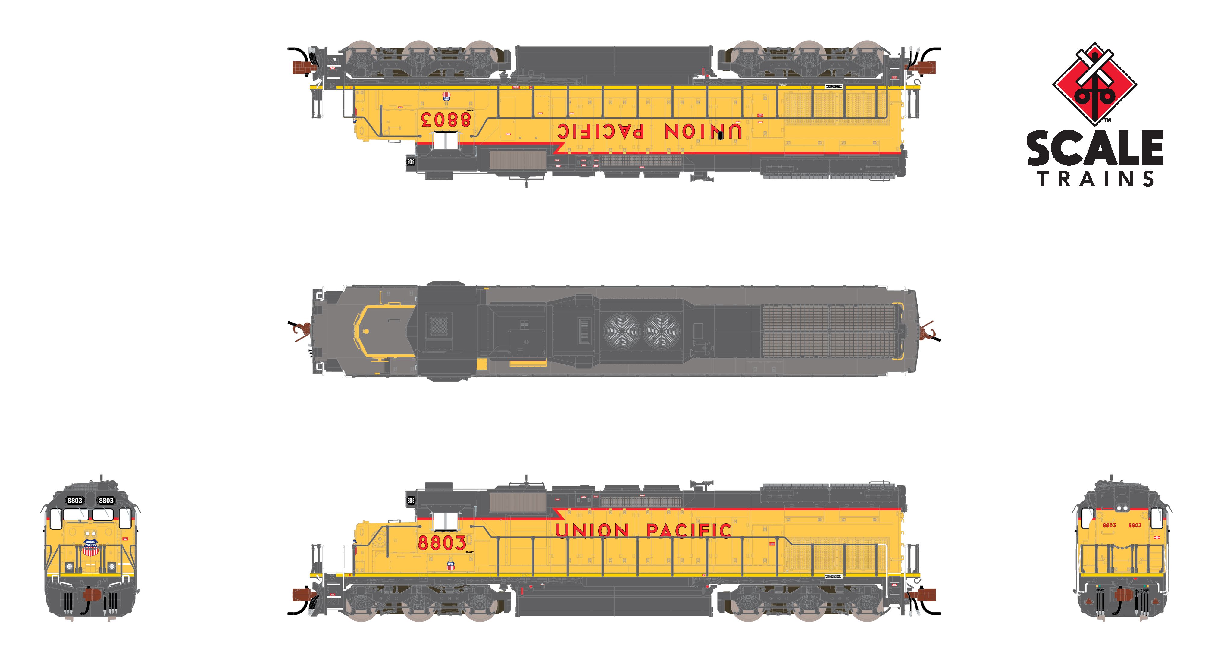 ScaleTrains Rivet Counter N SXT39619 DCC/ESU LokSound Equipped EMD SD40T-2 Union Pacific ...