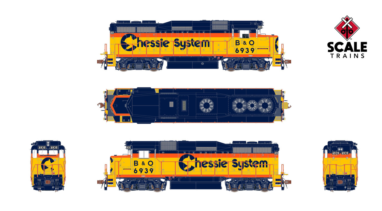 ScaleTrains Rivet Counter HO SXT40957 DCC/ESU Loksound 5 Equipped EMD GP30M Locomotive Chessie ...