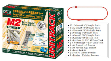 Kato N 20-853 Unitrack Master Set M2 Basic Oval 12-3/8" Radius and ...