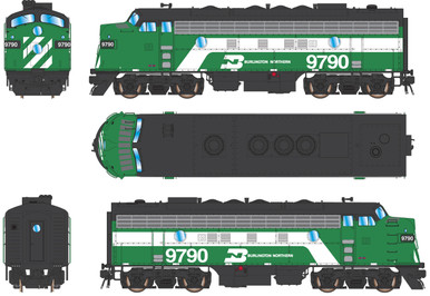 Intermountain N 69248-04 DCC Ready EMD F7A Locomotive Burlington Northern 'Hockey Stick' BN #9790