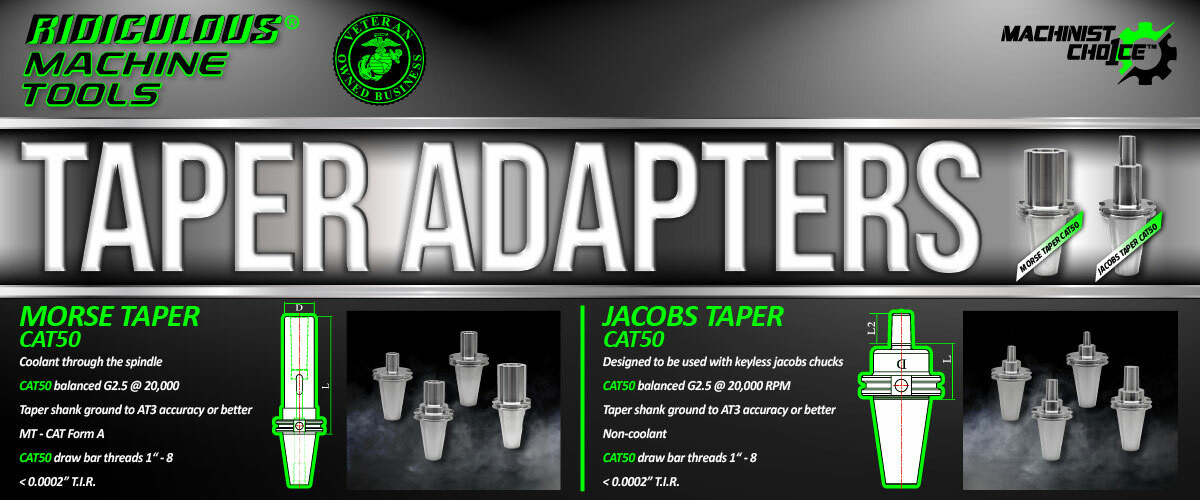 CAT 50 Morse & Jacobs Taper Adaptors