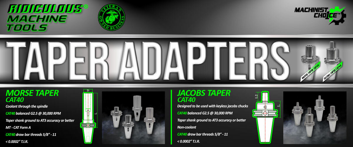 CAT 40 Morse & Jacobs Taper Adaptors