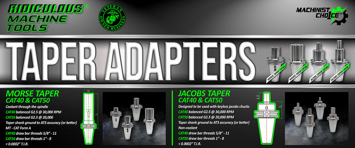 Morse & Jacobs Taper Adapters - Ridiculous Machine Tools