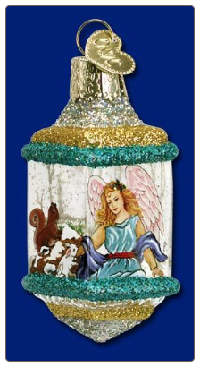 Squirrel, Angel & Friends Glass Ornament