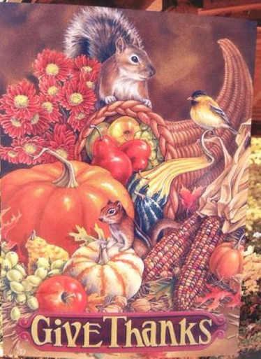 Give Thanks Fall Flag