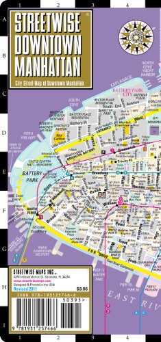 Streetwise Downtown Manhattan Map - Laminated Street Map of Downtown ...