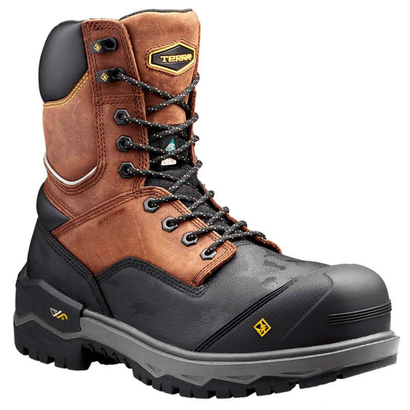 Terra Gantry #4NRQBN Men's 8" Brown Waterproof Puncture Resistant ...