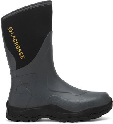 LaCrosse Alpha Agility #336881 Men's 12" Wateproof Black and Grey Field ...