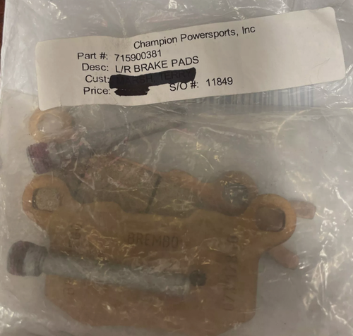 New OEM 2016-2024 Can-Am Defender LH Rear Brake Pad Kit 715900381 - Sun ...