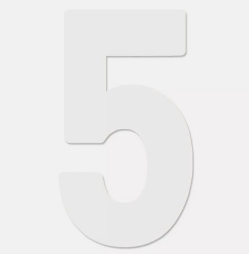 FACTORY EFFEX 8" WHITE #5 PRO NUMBER NUMBER PLATE #FX02-4375 3 PACK ...