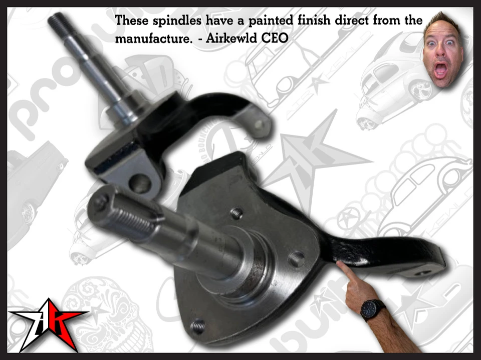 1969-1977 Classic VW Type 1 Beetle Ghia Drop Drum Spindles Spindle Set Pair