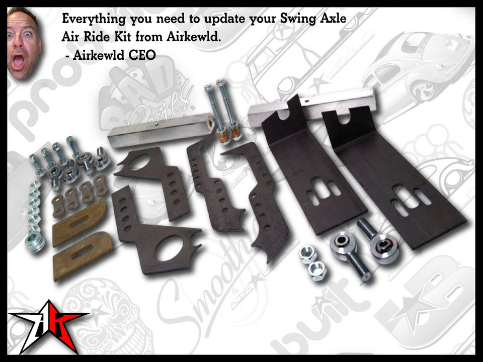 1949-1968 Classic VW Type 1 Beetle Ghia Swing Axle Air Ride Bracket Kit