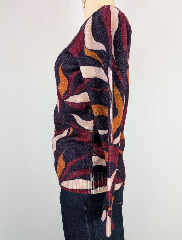 Abstract Burgundy Sweater by Carreli - Lines of Designs