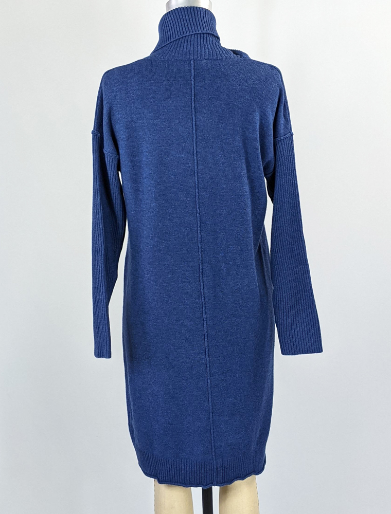 Envelope Neck Long Sleeve Sweater Dress by FDJ - Lines of Designs