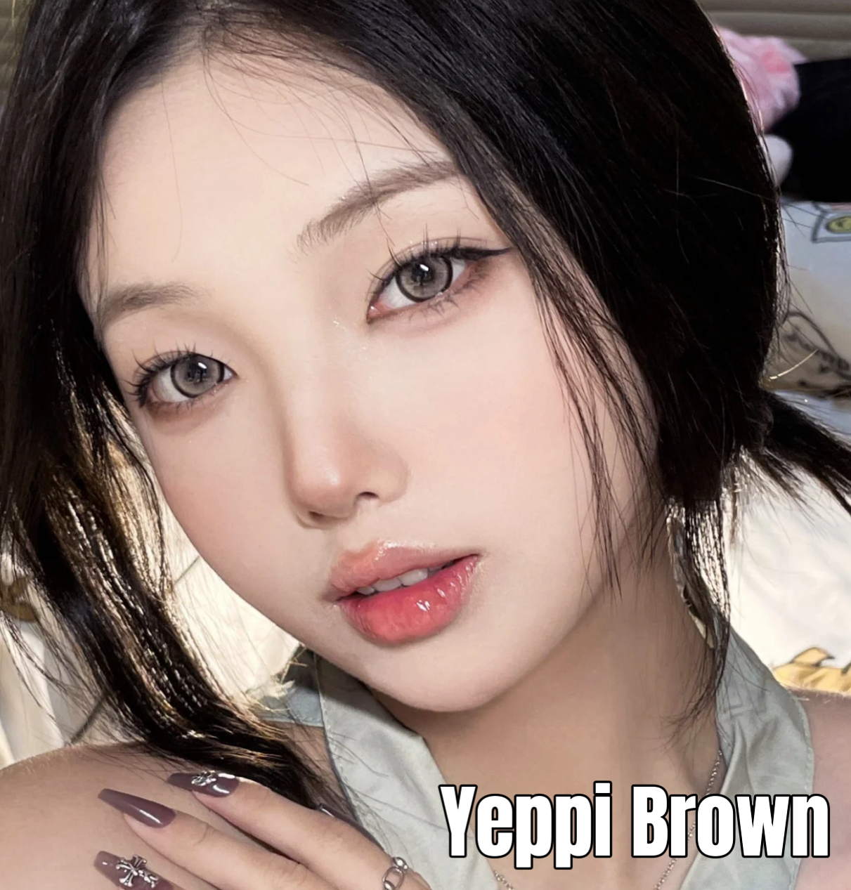 15.5MM Yeppi Grey / Yeppi Brown Color Contact Lenses - Ifairycon