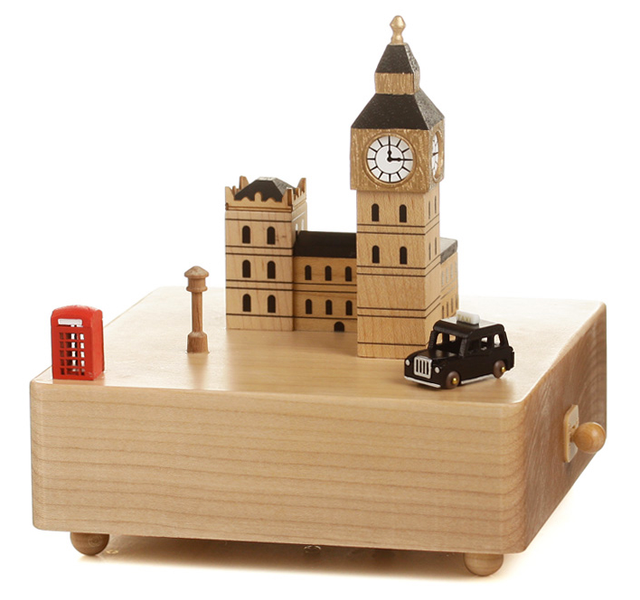 Handmade Wooden London Big Ben Music Box - Ifairycon