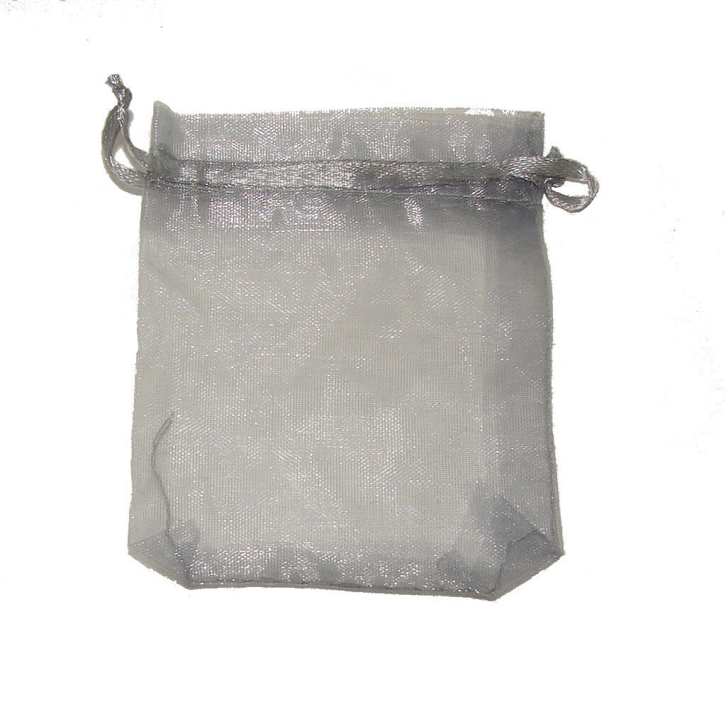 Grey Organza Draw String Pouches for Sale