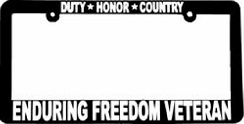Enduring Freedom Veteran License Plate Frame