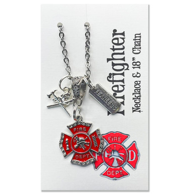 Firefighter Necklace & 18" Chain