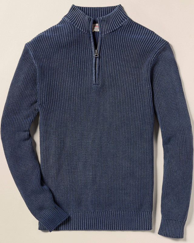Sunwashed 1/4 Zip Sweater in Blue Nights - Weitzenkorns