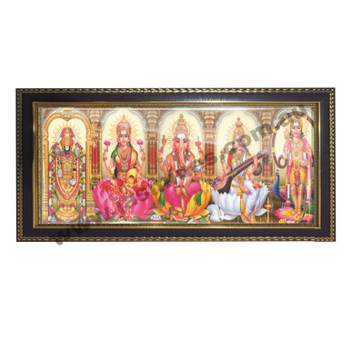 PHOTO FRAME WITH 5 GODS - D2 - Pooja Products