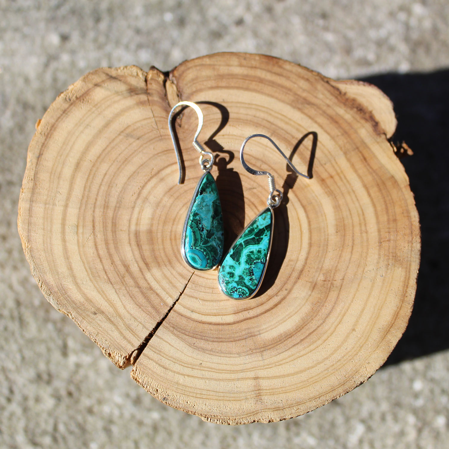 New! Azurite in Malachite Gemstone Earrings - Serendipity12th