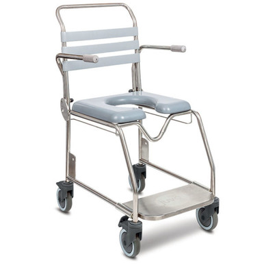 Juvo Hybrid Attendant Propelled Shower Commode - 460mm | Cobalt Health