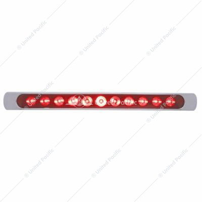 11 LED 17" LIGHT BAR (STOP, TURN & TAIL) WITH CHROME BEZEL - RED LED ...